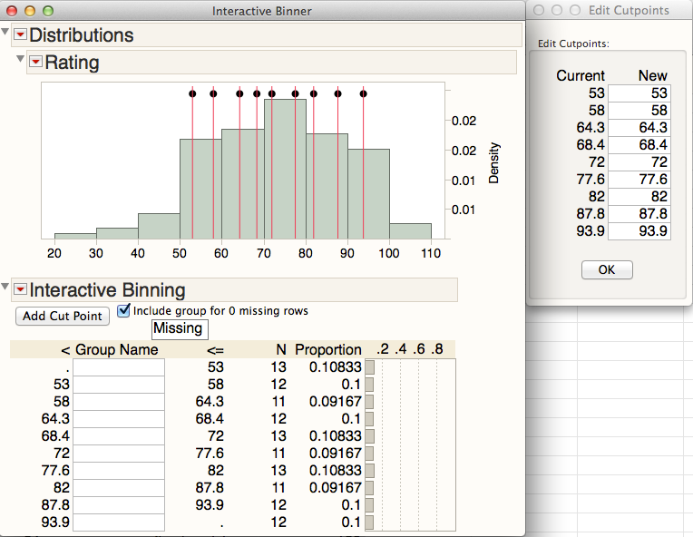 Interactive Binning V2 Jmp User Community 