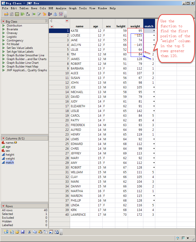 Solved: How to use function to find the first position greater than the specified start... - JMP ...