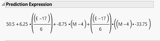 Solved: How to let JMP give me a calculated (simplified) prediction equation (with coeff ...