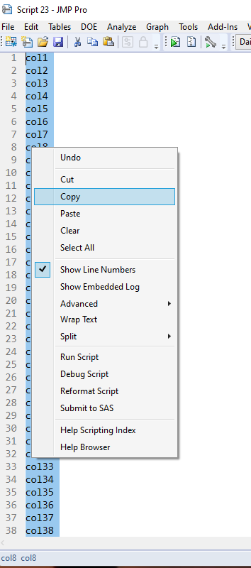 Solved Re Possible To Rename All Columns In A Table From A List Jmp User Community