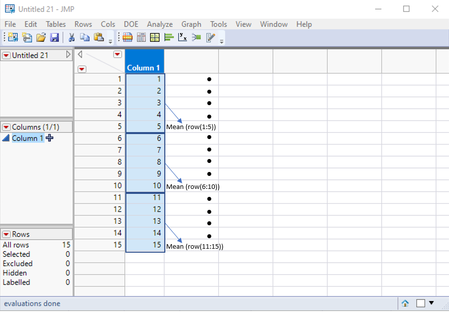 Solved How To Apply A Column Formula On Only A Range Of Rows And Not Every Row Jmp User