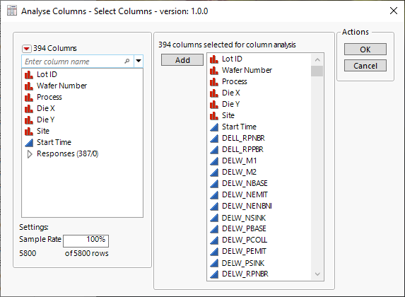 Analyse Columns - JMP User Community