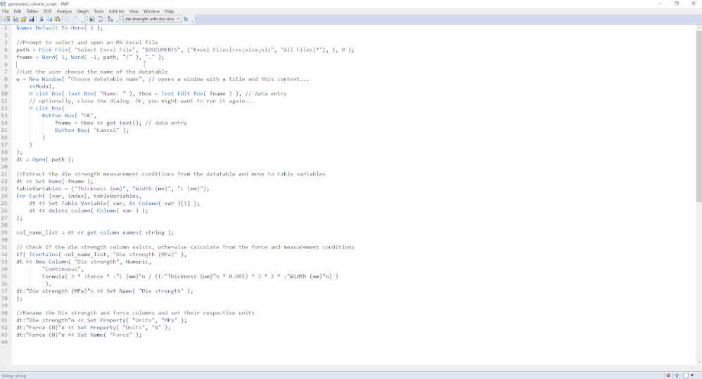 Solved: Strange behaviour of script generated formula column; no data until I copy+paste ...