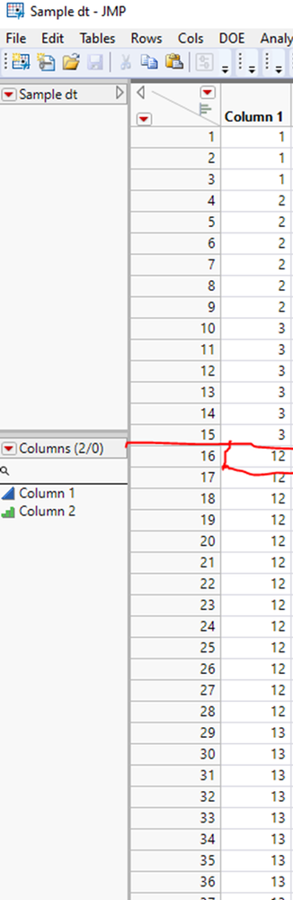 Solved Checking If Value Of A Row Is Consecutive Jmp User Community 1131