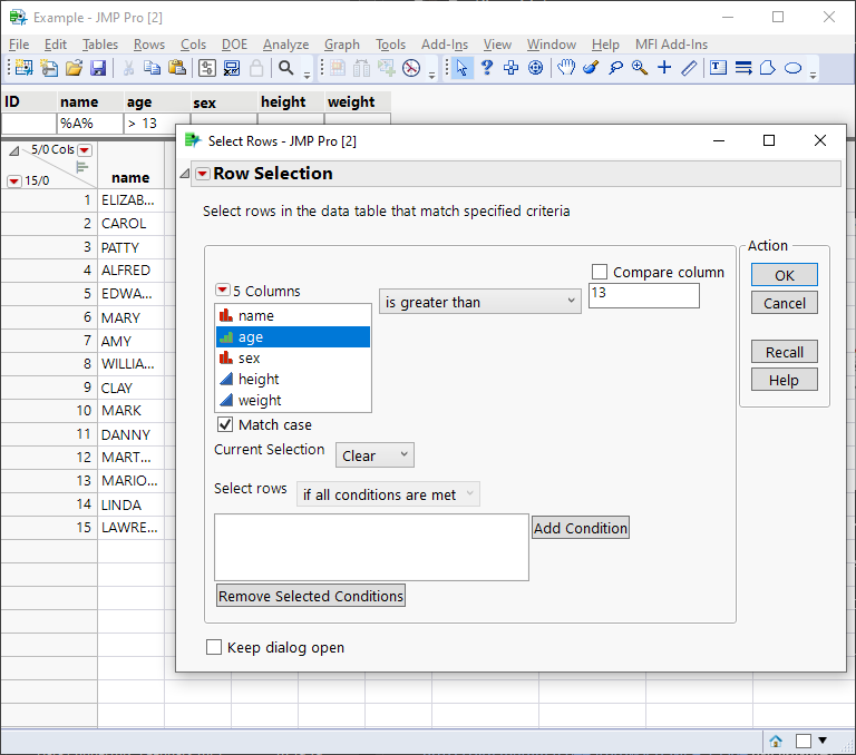 Data filter column headers - JMP User Community