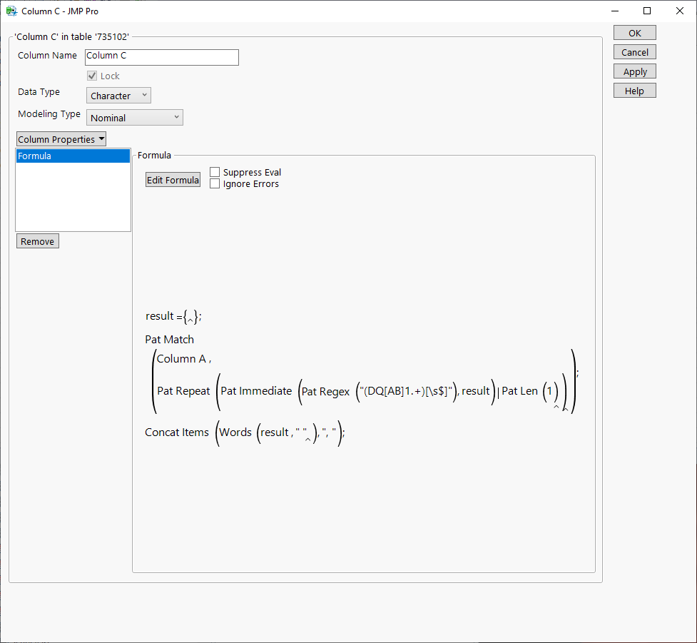 Solved: Re: How to match part of text in 2 column? - JMP User Community