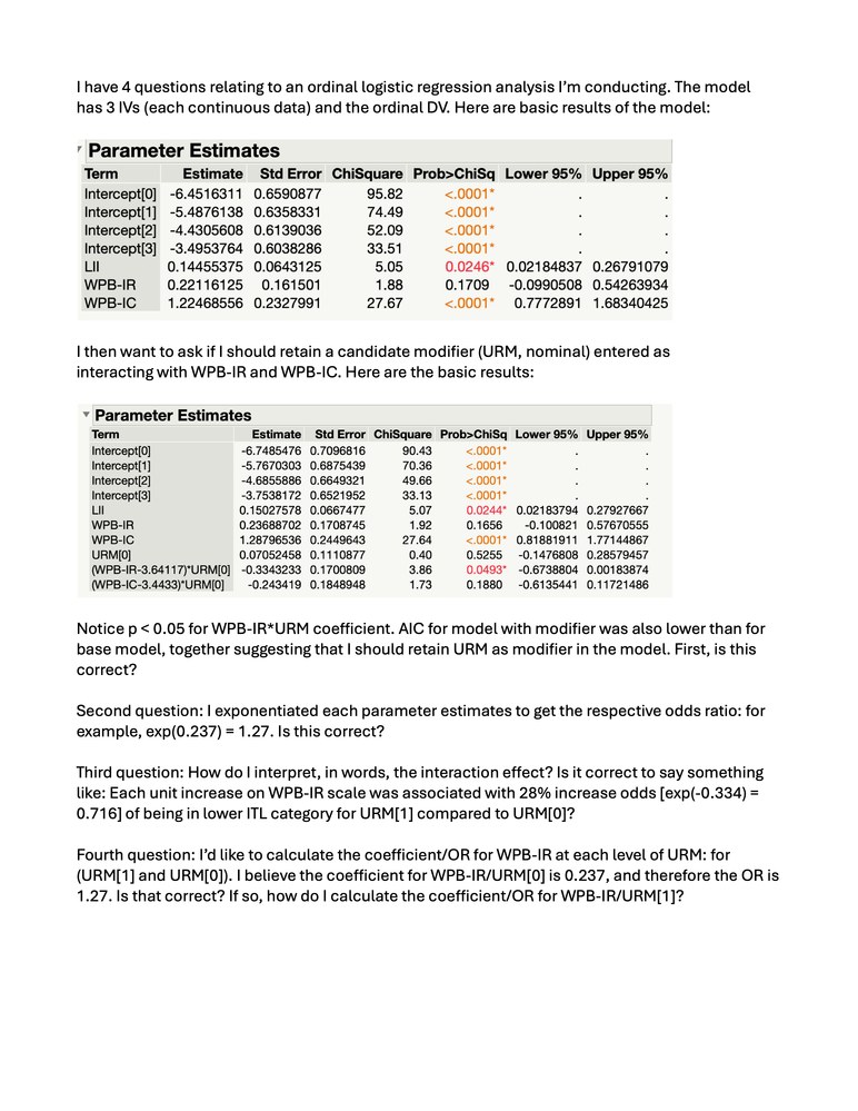 Ordinal Logistic Regression Interaction Effects Jmp User Community 