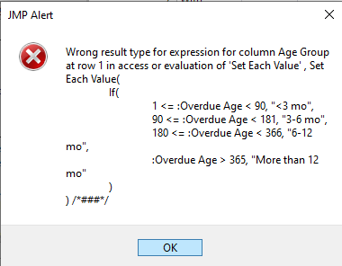 Wrong expression type error - JMP User Community