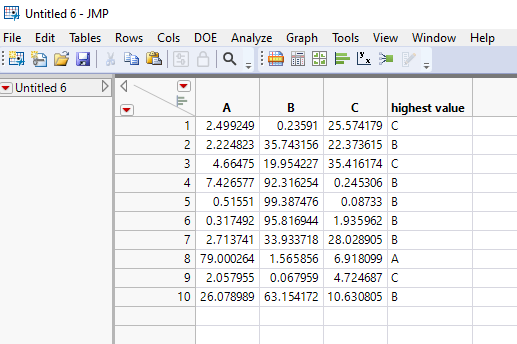 Solved Comparing Data In Rows And Naming According To Column Names Jmp User Community 7746
