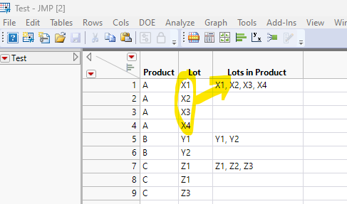 Solved: Combine Data by Row - JMP User Community