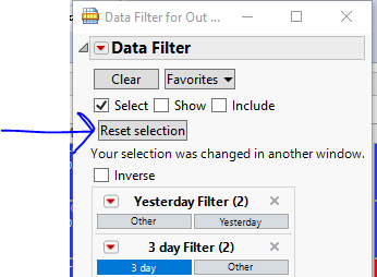 Reset selection button on global filter - JMP User Community
