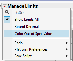 Solved: Color out of spec value using script. - JMP User Community
