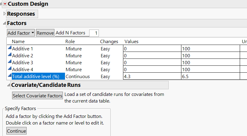 Solved: Factorial DOE with severe constraints - JMP User Community