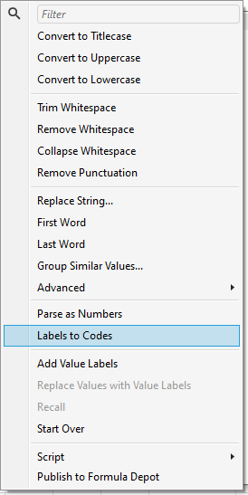 Review Recode platform and make sure it is using more modern methods of value tr... - JMP User ...