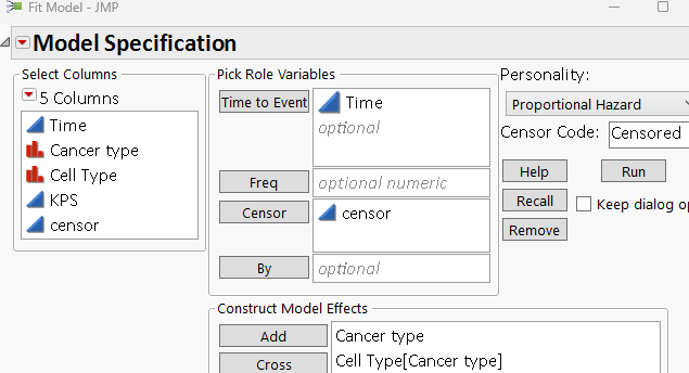 Solved: Cox Proportional Hazards on nested factors - JMP User Community