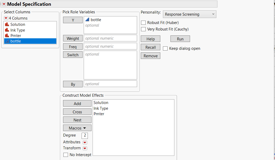 Understanding Fit Response Screening Effect Tests - JMP User Community