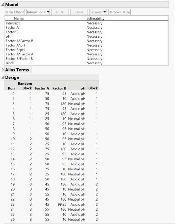 Solved: DOE augmentation help with an already blocked design - JMP User ...