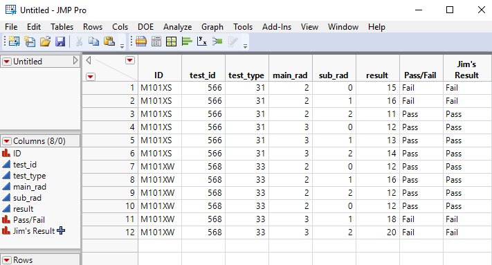 Solved: Conditional Pass/Fail based on limit - JMP User Community