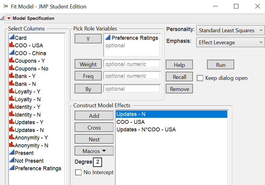 Solved Difference Between Jmp And Excel In Dummy Variable Regression