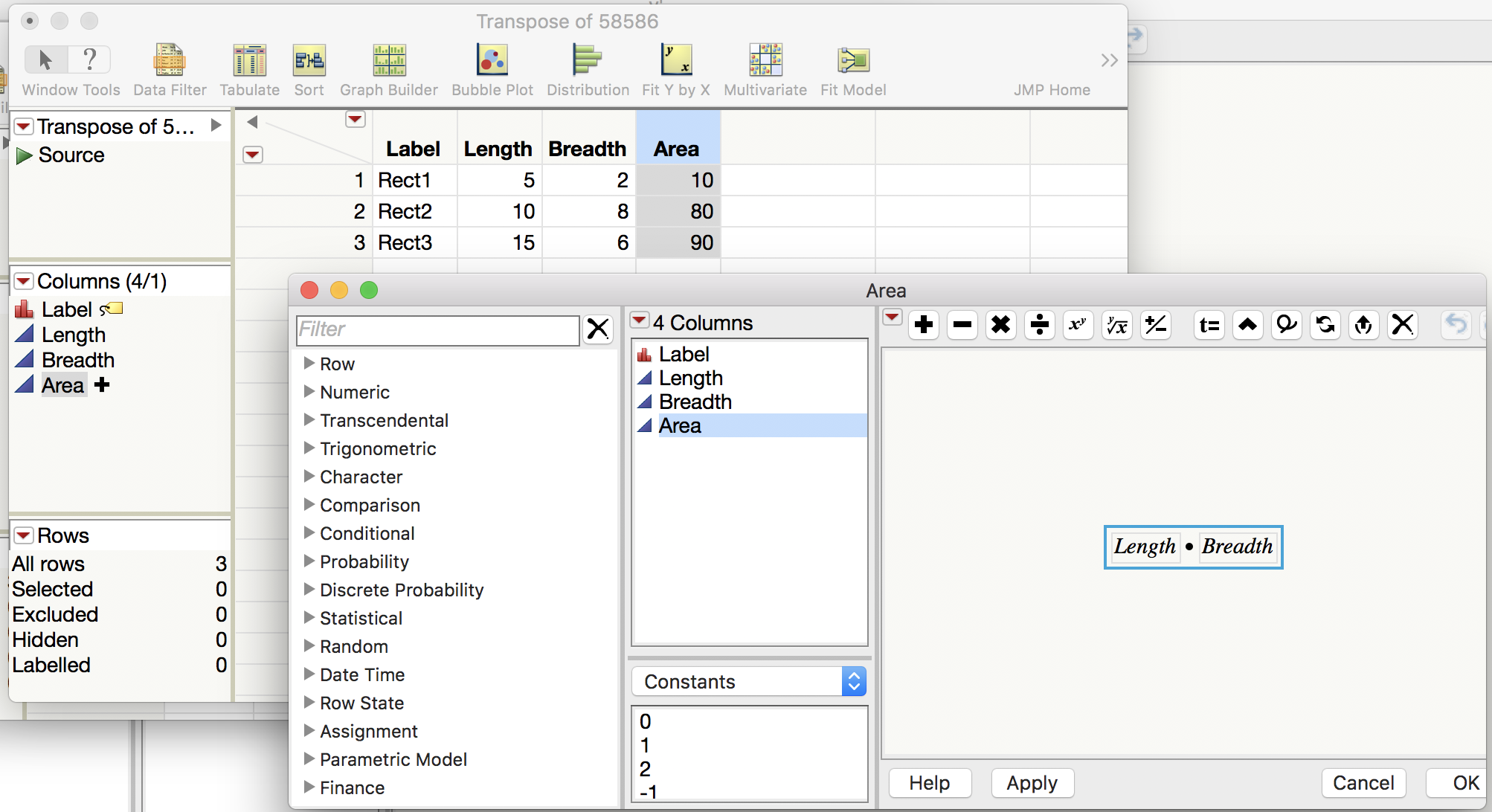 Multiplying Values In A Column Jmp User Community