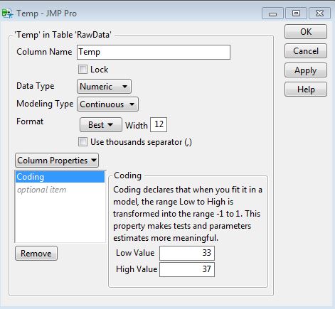 Solved: Factor coding in JMP - JMP User Community