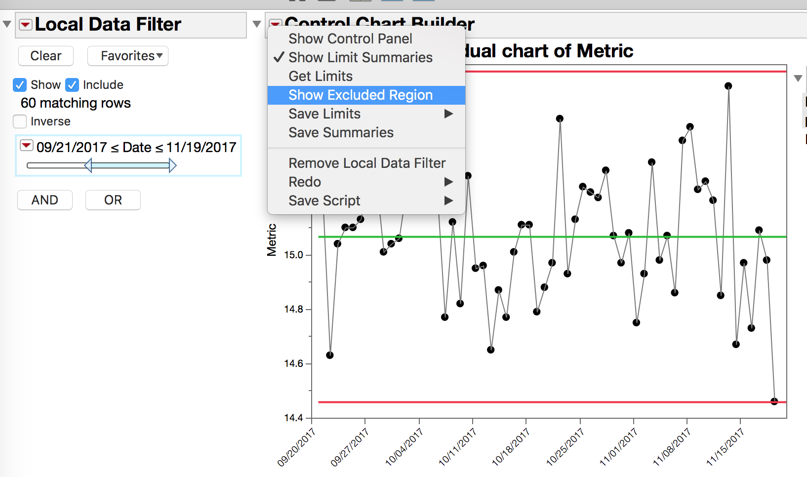 Solved: Date Filter on Control Chart - JMP User Community