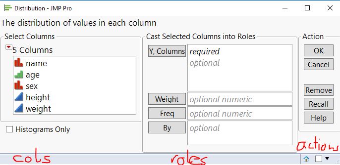 Jslselecting Cols With Filter Col Selector And Hot Spot Functionality Show Filt Jmp User 