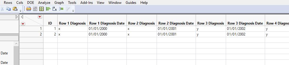 Solved: Merge two rows of data - JMP User Community