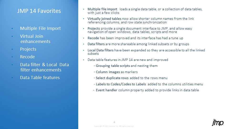 The Fun Part: My Favorite Things About JMP® 14 ( US 2018 214 ) - JMP ...