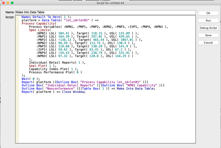 Solved Re Number Of Lsl Usl For M Machines With N Parameters Each Jmp User Community