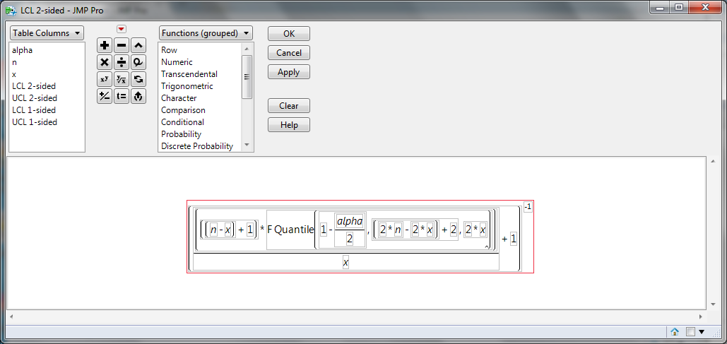 Solved: clopper-pearson confidence interval for proportion - JMP User ...