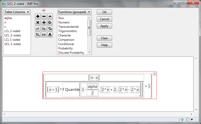 Solved: clopper-pearson confidence interval for proportion - JMP User ...