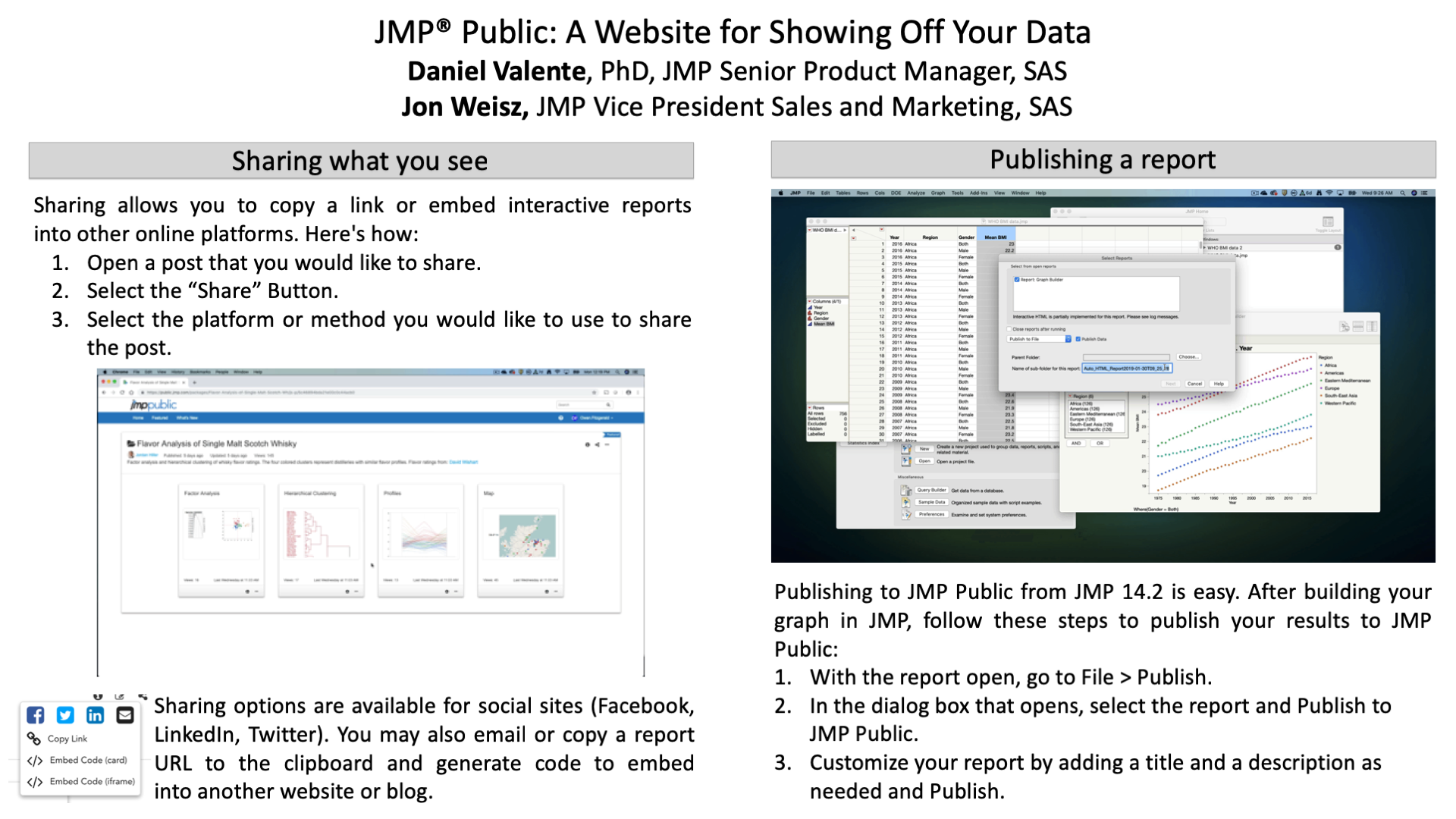 JMP(R) Public: A Website for Showing Off Your Data ( 2019-EU-EPO-133 ...