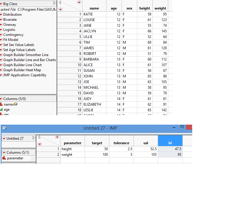 Solved: how do i use USL and LSL values saved in other table and use it ...