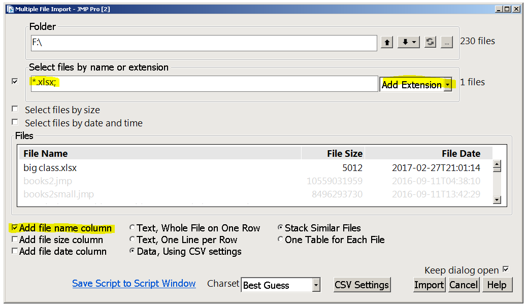 Solved: can the excel import wizard pull in data from the excel file name? - JMP User Community