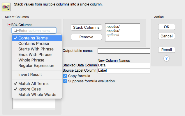 Solved Can Jmp Column Selection Accept Asterisk Jmp User Community