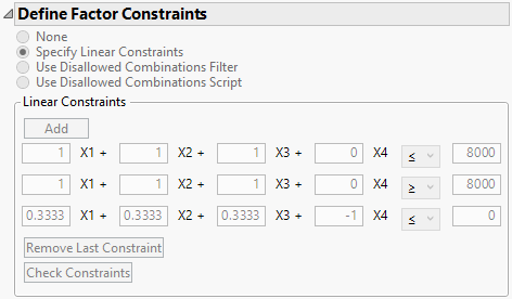 Solved: Custom DOE: constraints for factors depending eachther - JMP User Community