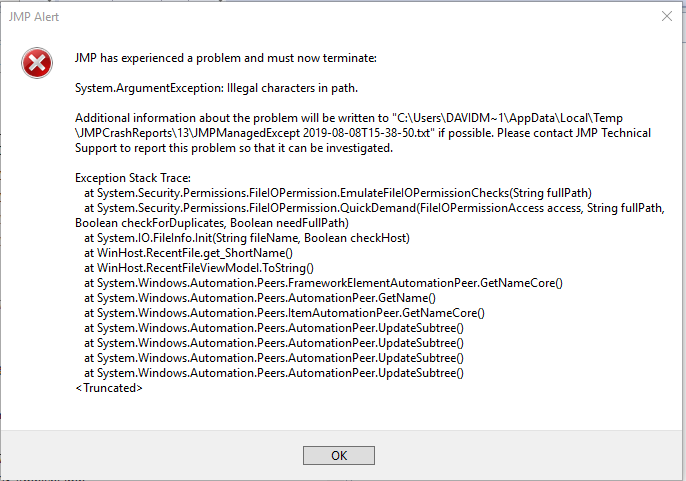 Solved: JMP Error - JMP User Community