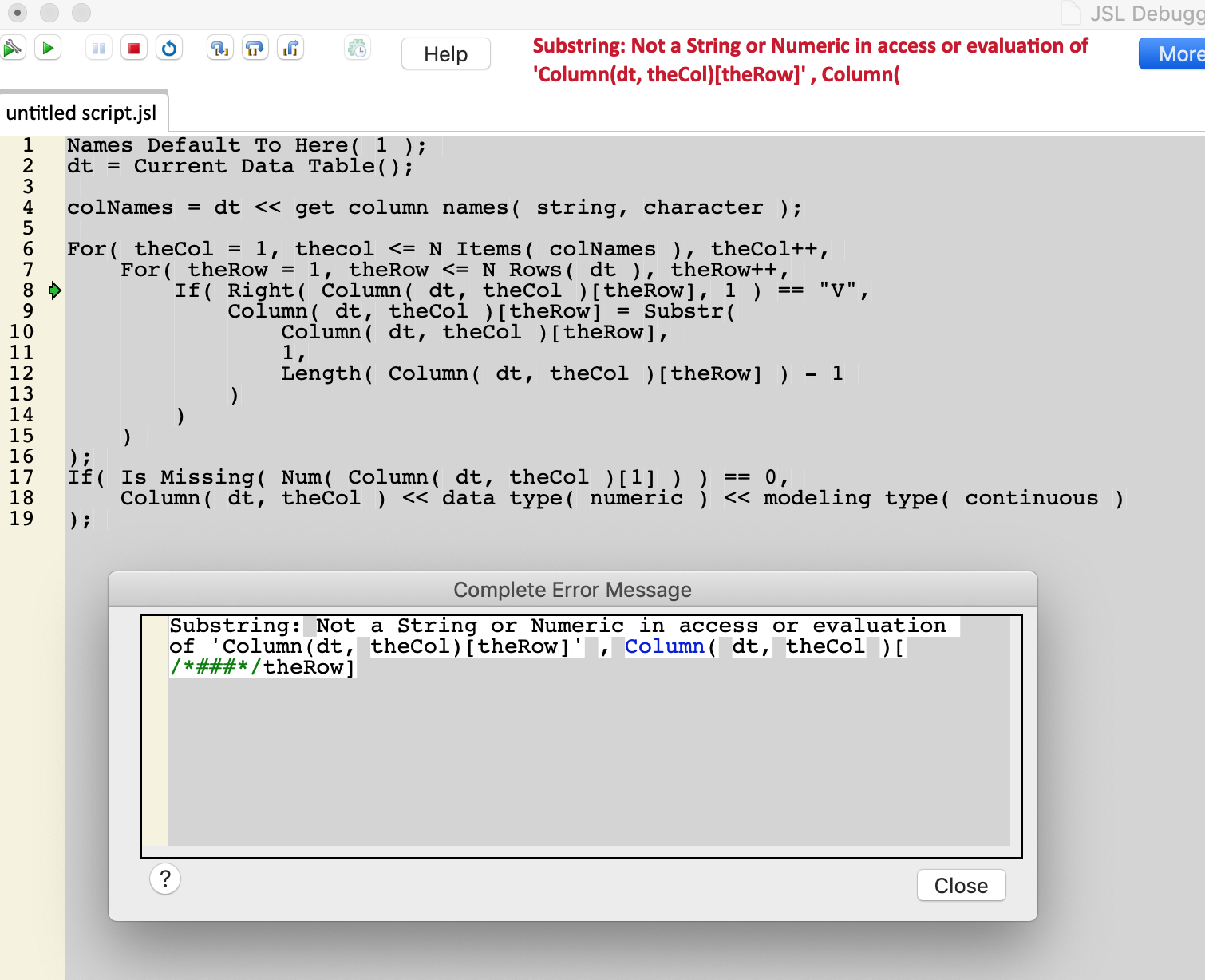 How Do I Code Find And Replace In Jsl To Remove Text From A Column