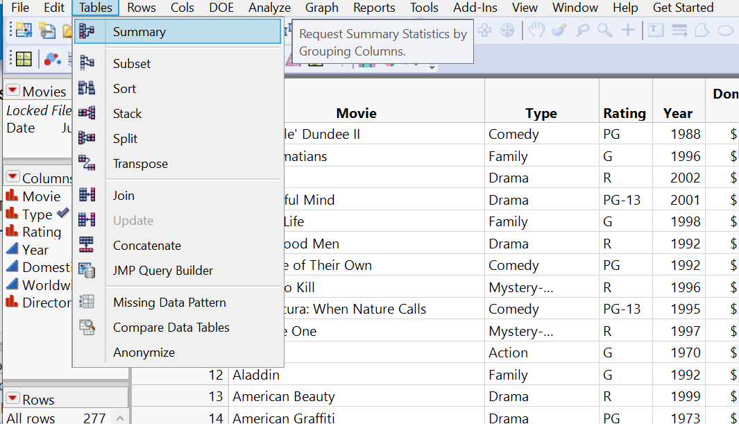 Multiple Contingency Tables - How do I get the name of the filter ...