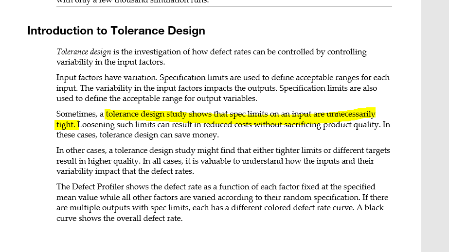 Finding the allowable limits for a factor to ensure low defect rates ...