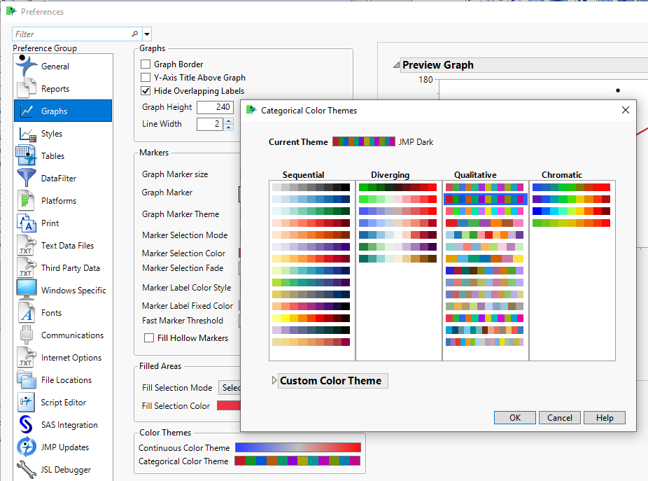 Solved: Does anyone know how to set your preferences for categorical color theme in JMP1 ...