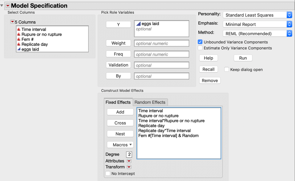 Repeated measures analysis using mixed model - is this set up to yield ...
