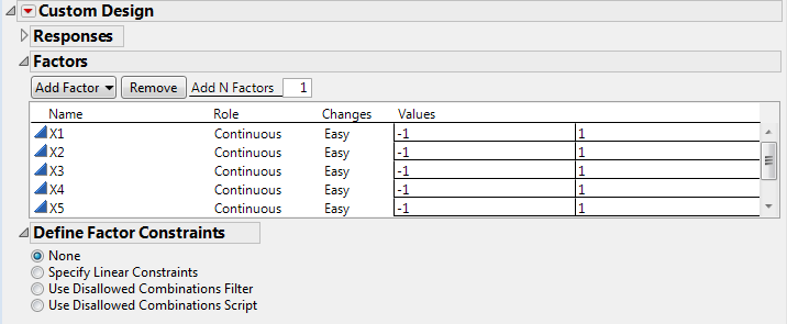 Solved Adding Conditional Constraint While Creating The Design Jmp 7123