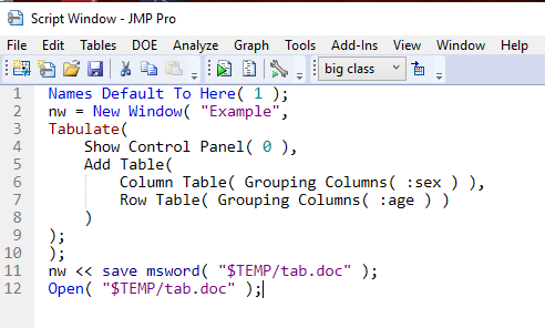 Solved: Tabulate to word's table - JMP User Community
