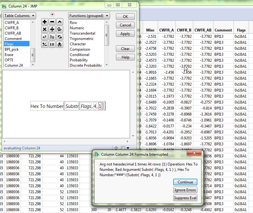 Solved: how to extract certain bits from a string hex column to number ? - JMP User Community