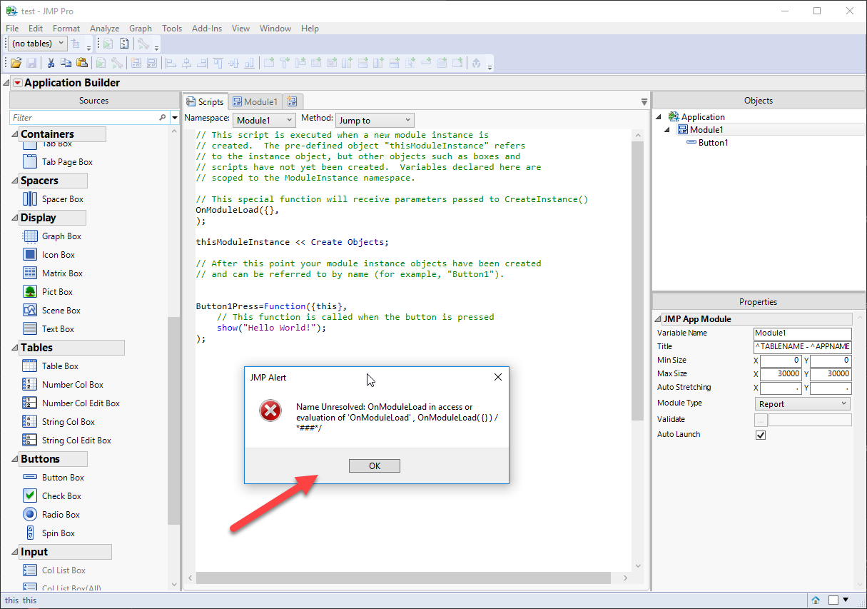 Solved: Breakpoint when debugging an application (GUI) - JMP User Community