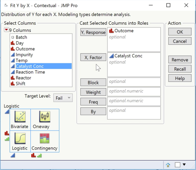 Fitting a Simple Logistic Regression - JMP User Community