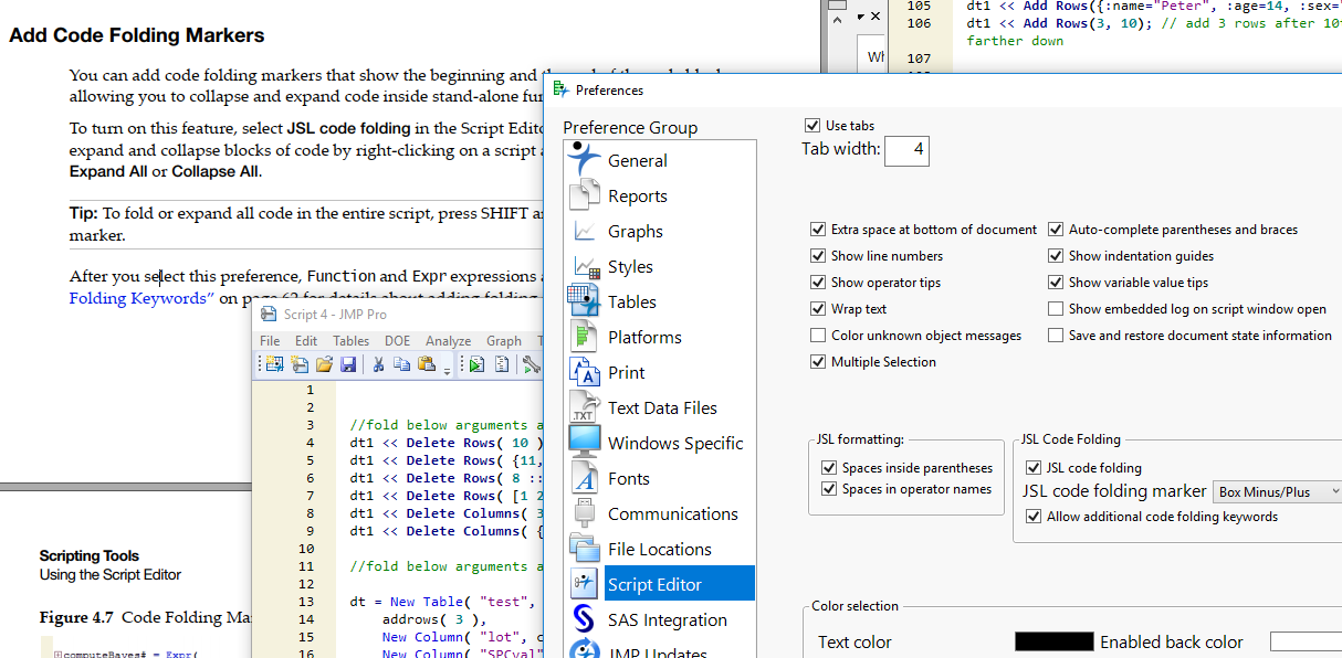 Solved: How to folding the code? - JMP User Community