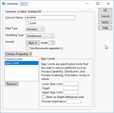 Solved: Re: Time varying spec or control limits - JMP User Community